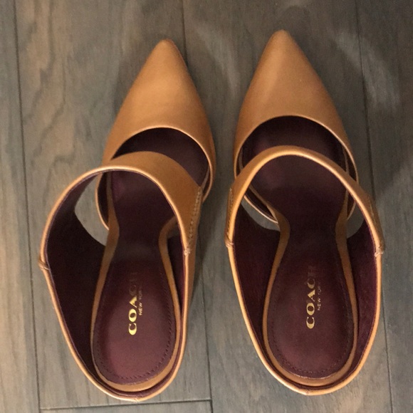 Shoes | Coach Fortune Mules Camelcognac | Poshmark